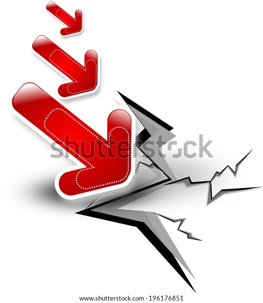 Three Red Arrow Falling Down On Stock Illustration 196176851 | Shutterstock