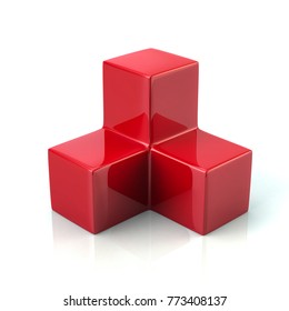 Three Red Cubes Icon 3d Illustration 스톡 일러스트 773408137 | Shutterstock