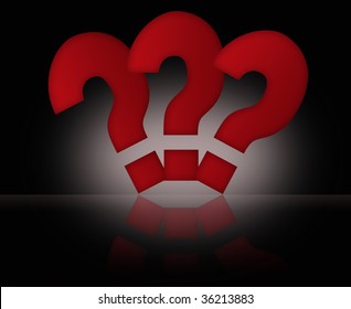 Three Red Question Marks On Black 스톡 일러스트 36213883 | Shutterstock