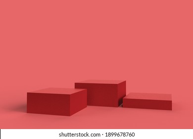 Three Red Square Boxes Shadows Placed Stock Illustration 1899678760 ...