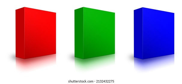 Three Rgb Software Boxes Blank Template Stock Illustration 2132432275 ...