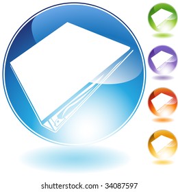 Three Ring Binder Icon Crystal Stock Illustration 34087597