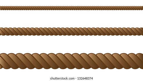 Set Rope Flat Style Brush Stroke Stock Vector (Royalty Free) 1276056931 ...