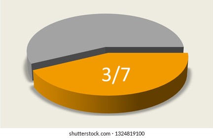 Five Eighths Pie Chart Stock Illustration 1336646129