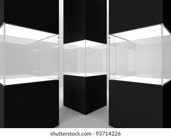 Three Showcase Black Column Stock Illustration 93714226 | Shutterstock