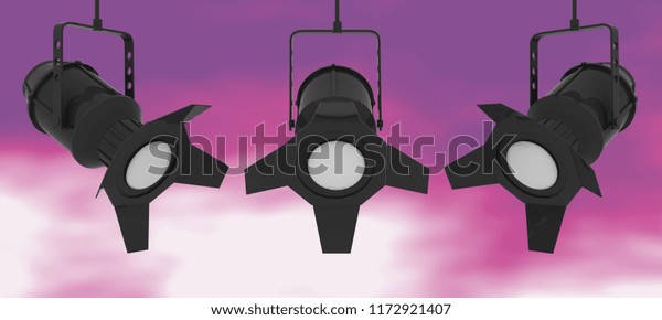 Three Spotlight Isolated Concept 3d Rendered Stock Illustration 1172921407