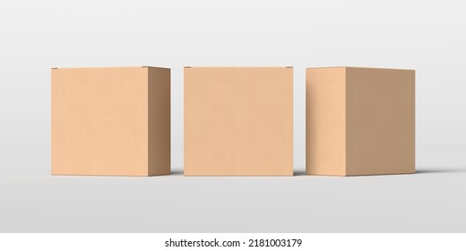 Three Square Boxes Mock Cardboard Gift Stock Illustration 2181003179 ...