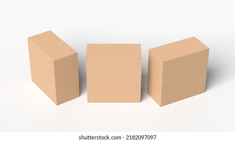 Three Square Boxes Mock Cardboard Gift Stock Illustration 2182097097 ...