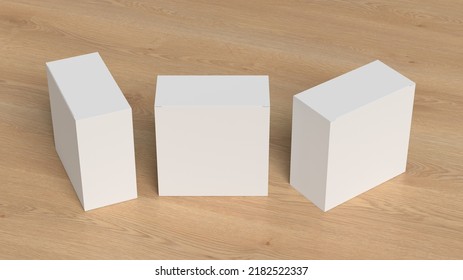 Three Square Boxes Mock White Gift Stock Illustration 2182522337 ...