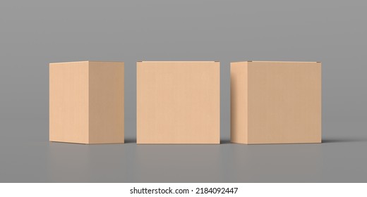 Three Square Boxes Mock Cardboard Gift Stock Illustration 2184092447 ...