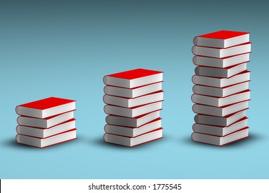 Three Stacks Books Small Medium Large Stock Illustration 1775545