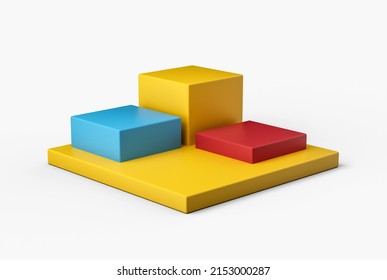 Three Steps Cube Podium White Platform Stock Illustration 2153000287 ...