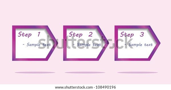 Three Steps Diagram Vector Illustration Stock Illustration 108490196 ...