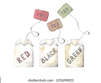 Three Tea Bags Stock Illustration 1376290922 | Shutterstock