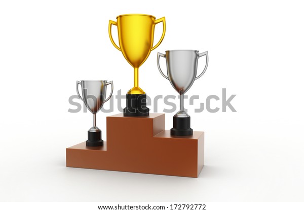 Three Trophy Isolated White Stock Illustration 172792772 | Shutterstock