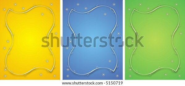 Ilustrasi Stok Three Variants Framework Form Curves Flowers 5150719 ...