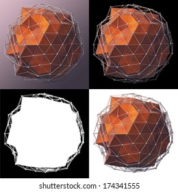 Triangulated Sphere On Green Background Stock Illustration 174341552 ...