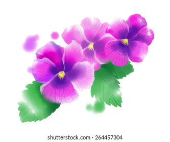 Three Violets Stock Illustration 264457304 | Shutterstock