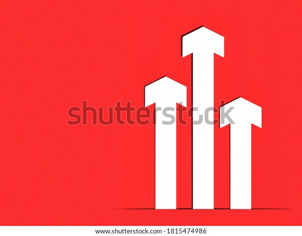 Three White Arrows Pointing Upwards On Stock Illustration 1815474986 ...