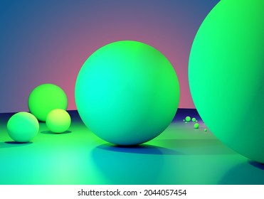 Threedimensional Balls Different Sizes Balls Lying Stock Illustration ...