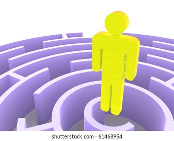 Threedimensional Graphic Image Labyrinth 3d Stock Illustration 61468954 ...