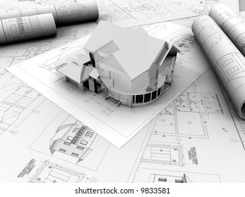 Threedimensional House Stock Illustration 9833581 | Shutterstock