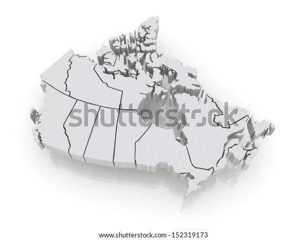 Threedimensional Map Canada 3d Stock Illustration 152319173 | Shutterstock