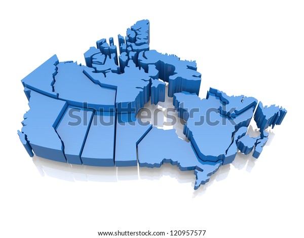 Threedimensional Map Canada On White Background Stock Illustration ...