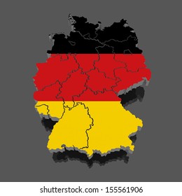 Threedimensional Map Germany 3d Stock Illustration 155561906 | Shutterstock
