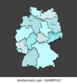 Threedimensional Map Germany 3d Stock Illustration 264389510 | Shutterstock