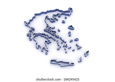 Threedimensional Map Greece 3d Stock Illustration 184245425 | Shutterstock