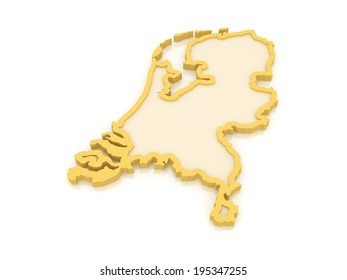 Threedimensional Map Netherlands 3d Stock Illustration 195347255 ...