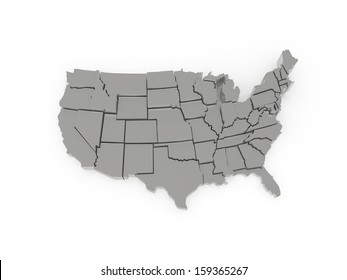 Threedimensional Map Usa 3d Stock Illustration 159365267 | Shutterstock