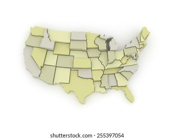 Threedimensional Map Usa 3d Stock Illustration 255397054 | Shutterstock