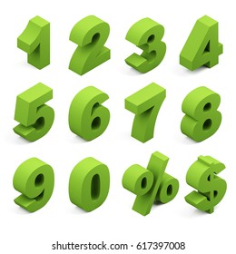 Threedimensional Numbers 3d Rendering Set Numbers Stock Illustration ...
