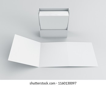 Threeleaf Brochure Leaflet Box Container 3d Stock Illustration 1160130097