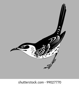 Thrush Silhouette On Brown Background Vector Stock Vector (Royalty Free ...