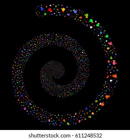 Thumb Exploding Swirl Spiral Raster Bright Stock Illustration 611248532
