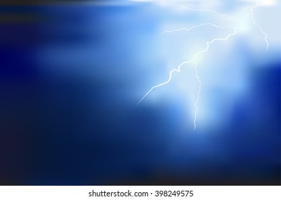 Thunder Lighting Background On Dark Illustration Stock Illustration ...