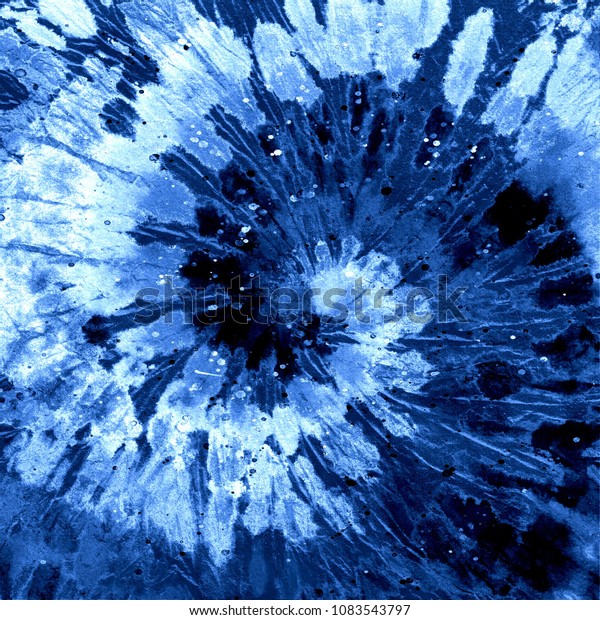 Tie Dye Pattern Hand Drawn Blue Stock Illustration 1083543797 ...