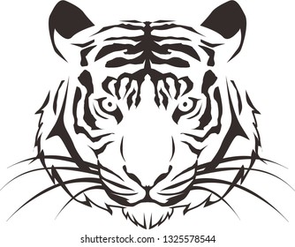 Tiger Face Vector Stock Illustration 1325578544 | Shutterstock