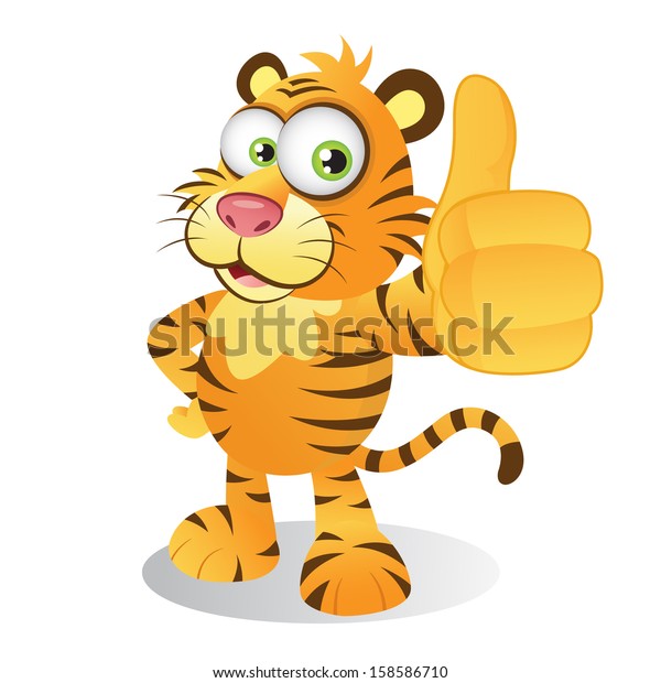 Tiger Thumbs Gesture Stock Illustration 158586710
