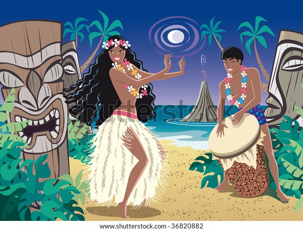 Tiki Dance Stock Illustration 36820882