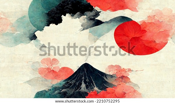 Tileable Pattern Inspired By Japanese Painting Stock Illustration ...