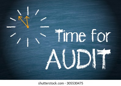 Time Audit Clock Text On Blue Stock Illustration 305530475 | Shutterstock
