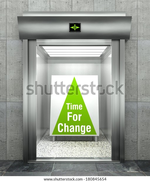 Time Change Concept Modern Elevator Open Stock Illustration 180845654 ...