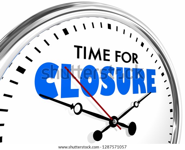 Time Closure Finality Resolution Clock Words Stock Illustration ...
