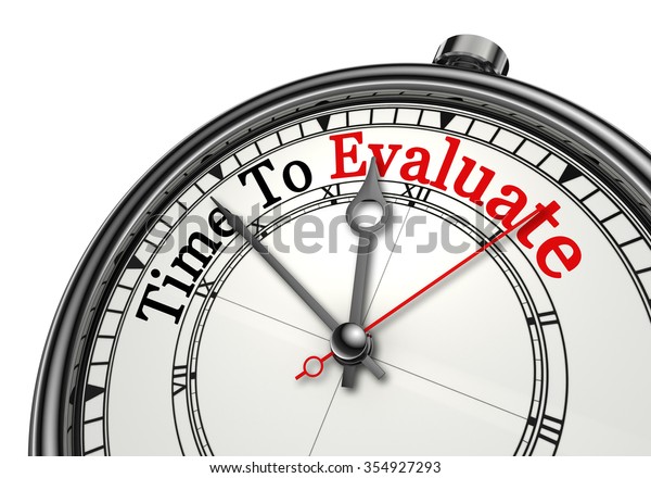 Time Evaluate Red Word On Concept Stock Illustration 354927293