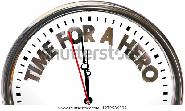 Time Hero Clock Words 3d Illustration Stock Illustration 1279586392 ...