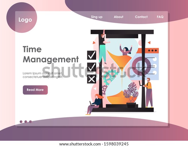 Time Management Website Template Web Page Stock Illustration 1598039245 ...